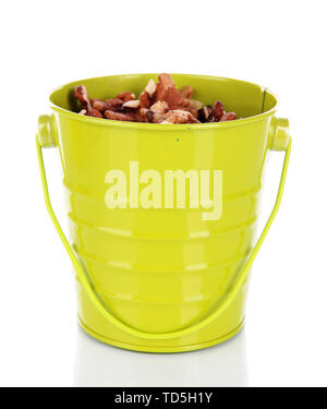 Bucket with nuts isolated on white Stock Photo - Alamy