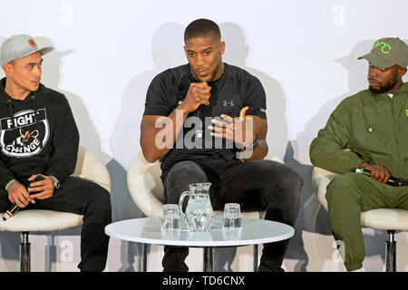 British professional boxer Anthony Joshua visiting Muscle Unit Gym ...