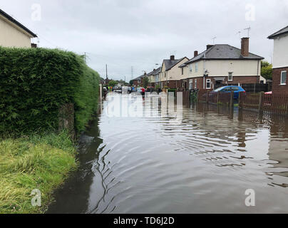 Flooding in Hamilton Avenue, Sandycroft, Deeside after heavy rain hit ...