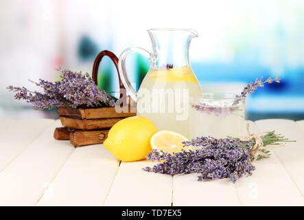 Lavender lemonade, on bright background Stock Photo - Alamy