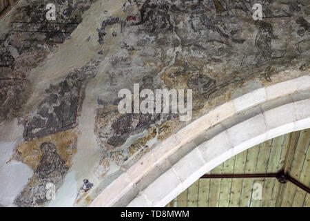 Medieval doom painting of the Last Judgement, Stanningfield church ...
