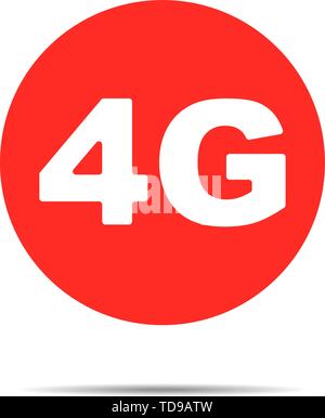 Fourth generation mobile connection speed icons in rounded square color ...