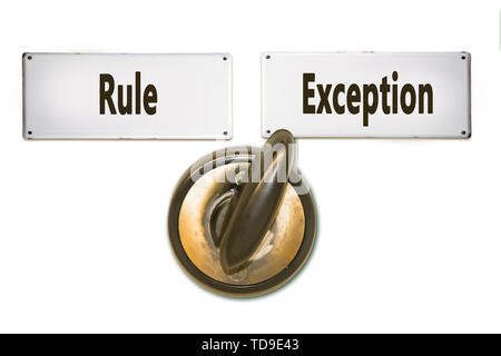 Street Sign the Direction Way to Exception versus Rule Stock Photo - Alamy