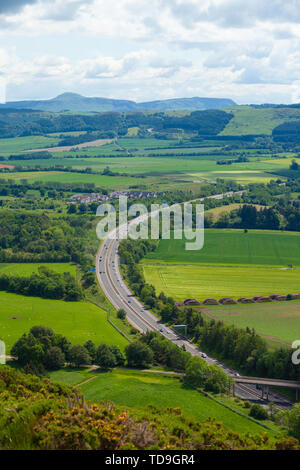 The M90 seen from Moncreiffe Hill near Perth Scotland Stock Photo - Alamy