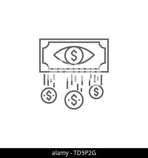cost per impression line icon, outline symbol, vector illustration ...