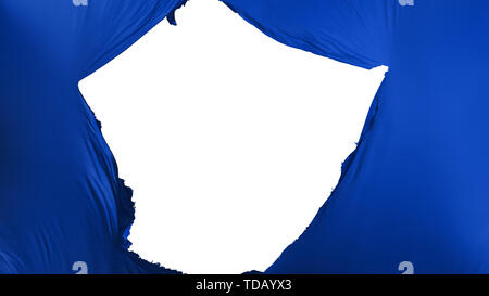 Deep blue color torn flag fluttering in the wind Stock Photo - Alamy