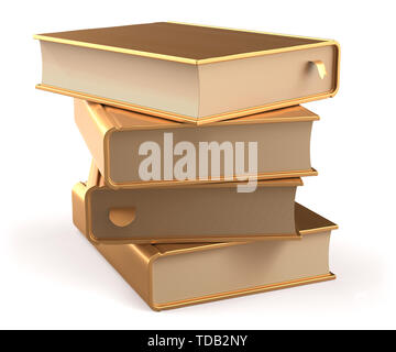 Golden books and bookmark. School studying information content learn ...