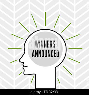 Handwriting text writing Winners Announced. Concept meaning Announcing ...
