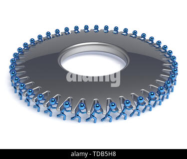 Gearwheel teamwork team work hard job business process men turning ...