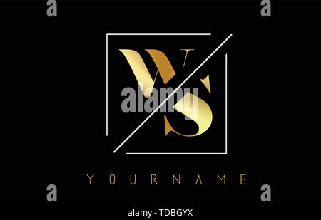 WS Letter Logo with Cutted and Intersected Design and Round Frame ...