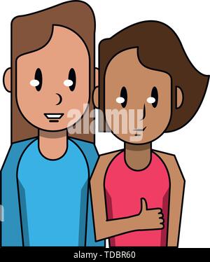 Young couple cartoon profile isolated Stock Vector Image & Art - Alamy