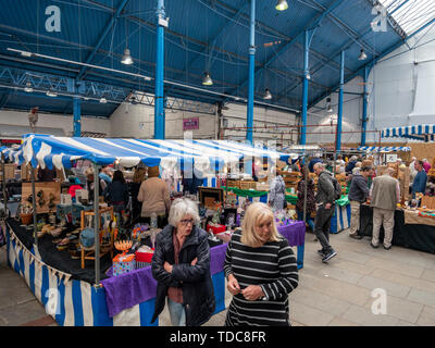 Indoor market, Brecon town in the Brecon Beacons Wales Stock Photo - Alamy