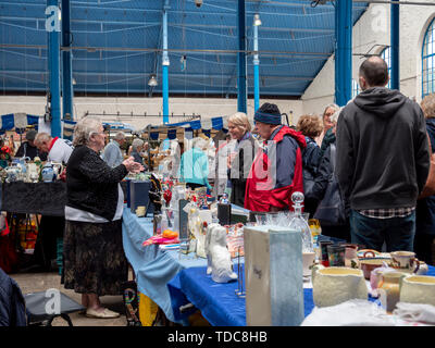 Indoor market, Brecon town in the Brecon Beacons Wales Stock Photo - Alamy