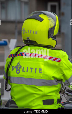 Backside Of A Police Motor Officer At Diemen The Netherlands 2019 Stock ...