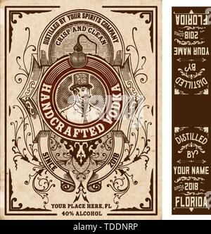 Vintage vodka label for packing. Vector layered Stock Vector Image ...