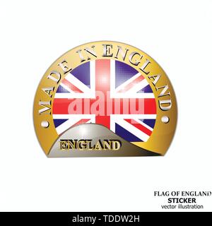 Made in England sticker. Bright sticker with flag of England. Vector ...