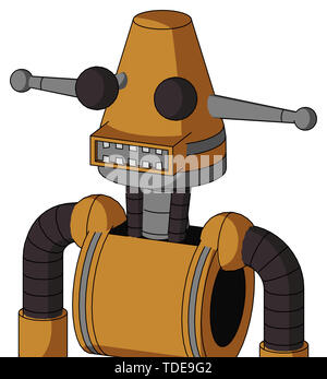 Portrait style peach droid with cone head and black visor cyclops Stock ...