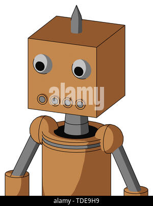 Portrait style peach droid with box head and keyboard mouth and angry ...