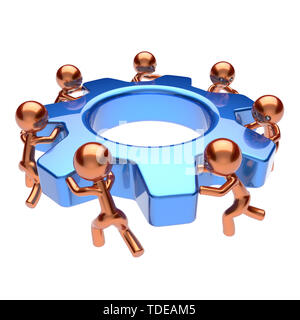 business process characters teamwork cogwheel gear wheel abstract. team ...