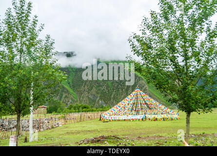 Natural Scenery of Kangding Xindu Bridge Tibetan Area Stock Photo - Alamy