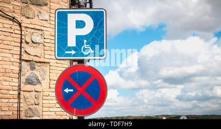 Disabled Parking Sign Spanish Road Signs Spain Stock Photo - Alamy