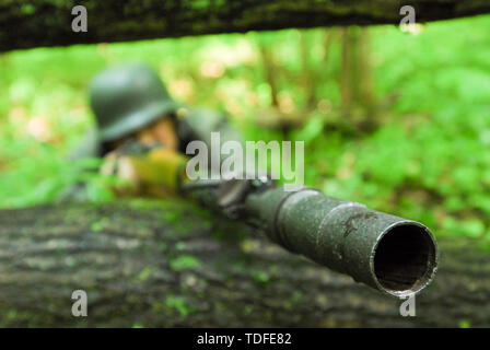 German soldier with a rifle grenade in WWII on the Eastern front, 1944 ...