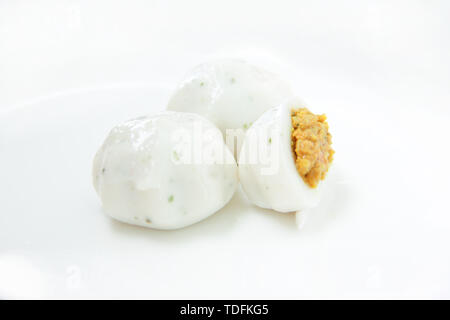 Close-up of fish roe fish balls for hot pot Stock Photo - Alamy