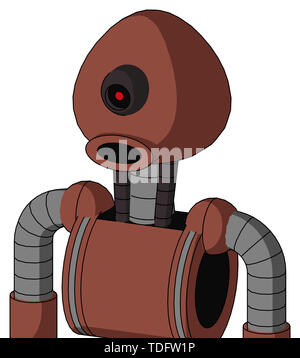Portrait style brown mech with rounded head and pipes mouth and bug ...