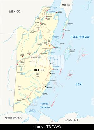 Political Caribbean and Central America Map vector illustration ...