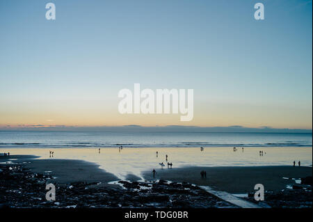 Sunset in Rest Bay, Porthcawl, Wales, UK Stock Photo - Alamy