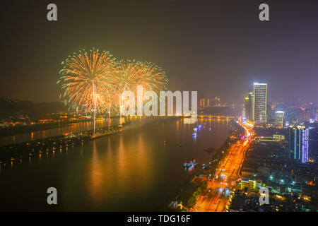 Fireworks in Orange Island, Changsha Stock Photo - Alamy