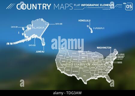 United States of America, Alaska, Hawaii, Mexico, Canada and Brazil ...