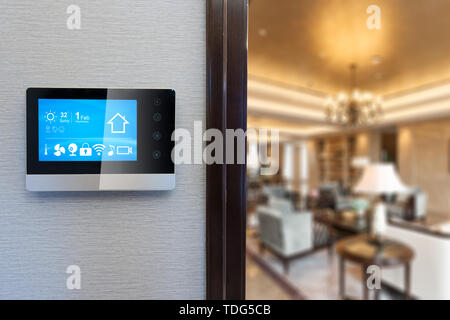 digitalscreen in smart home Stock Photo - Alamy