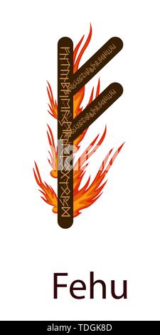 Rune Fehu. Ancient Scandinavian runes.Runes senior futarka.Magic ...