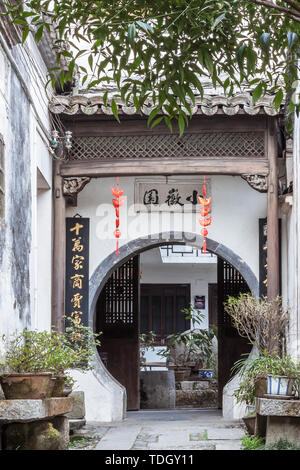 Traditional Huizhou style residential houses with reflection in the ...