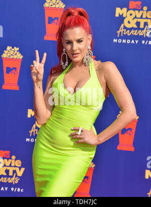 Justina Valentine attends the 2019 MTV Movie and TV Awards held at ...