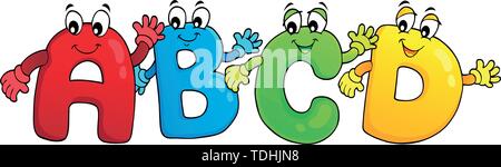 Cartoon ABCD letters theme 1 - eps10 vector illustration Stock Vector ...