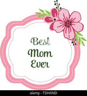 Vector illustration template best mom with various bright colorful ...
