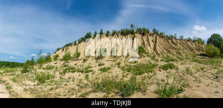 Quarries for the extraction of limestone. The embankment formed by ...