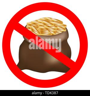 no money. sign of caution dont use money Stock Vector Image & Art - Alamy