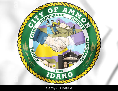 3D Seal of Ammon (Idaho), USA. 3D Illustration Stock Photo - Alamy
