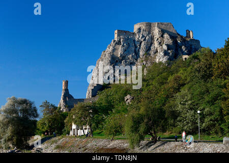 Ruinen der Burg Devin, Devin, Theben, Slowakei, Thebener Kogel ...