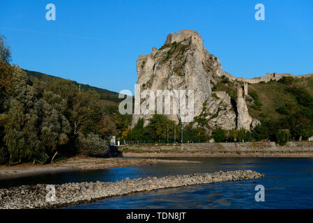 Ruinen der Burg Devin, Devin, Theben, Slowakei, Thebener Kogel ...