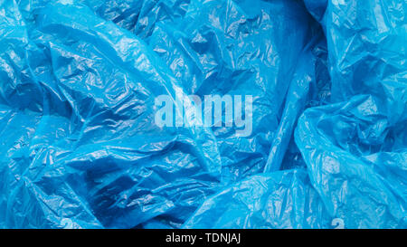 Blue Plastic Bag Texture. Abstract Wrinkled Background of Plastic ...