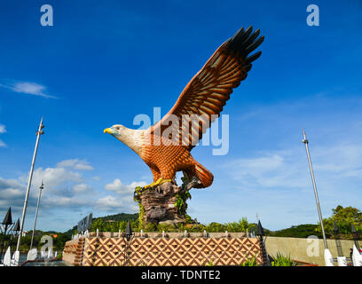 The giant Eagle statue in Eagle Square Dataran Lang the jetty Langkawi ...