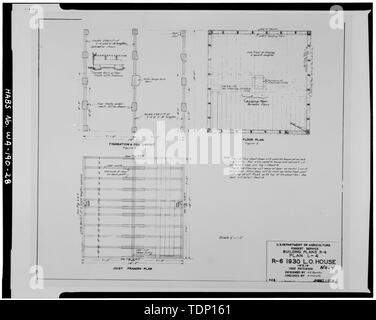 PHOTOCOPY, FOUNDATION AND FLOOR PLAN DRAWING OF E.M. BARRACKS, N.C.O ...