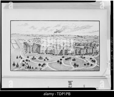 Aerial view of the State Hospital, psychiatric hospital near the ...