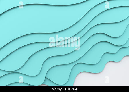 Three-dimensional rendering, curved cardboard light color background ...