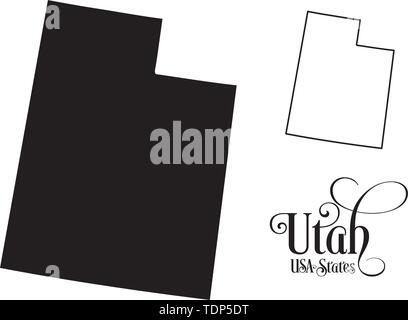 Utah map shape, united states of america. Flat concept icon symbol ...