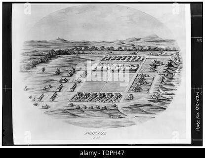 Aerial view of Fort Sill, Oklahoma. The photograph, taken on February ...